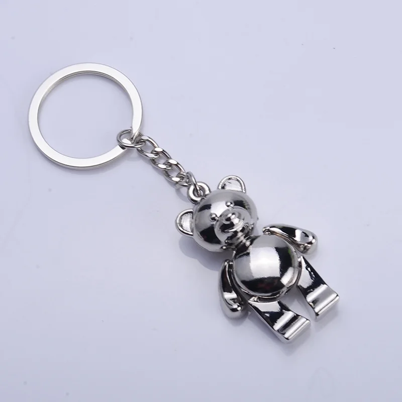 Metal Bear Keychains Lovely Zinc Alloy Animal Teddy Key Chain For Girl ...