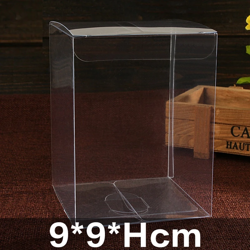 9*9*Hcm Square Gift Boxes Favor Candy Packing Gift Boxes Clear PVC Cake ...