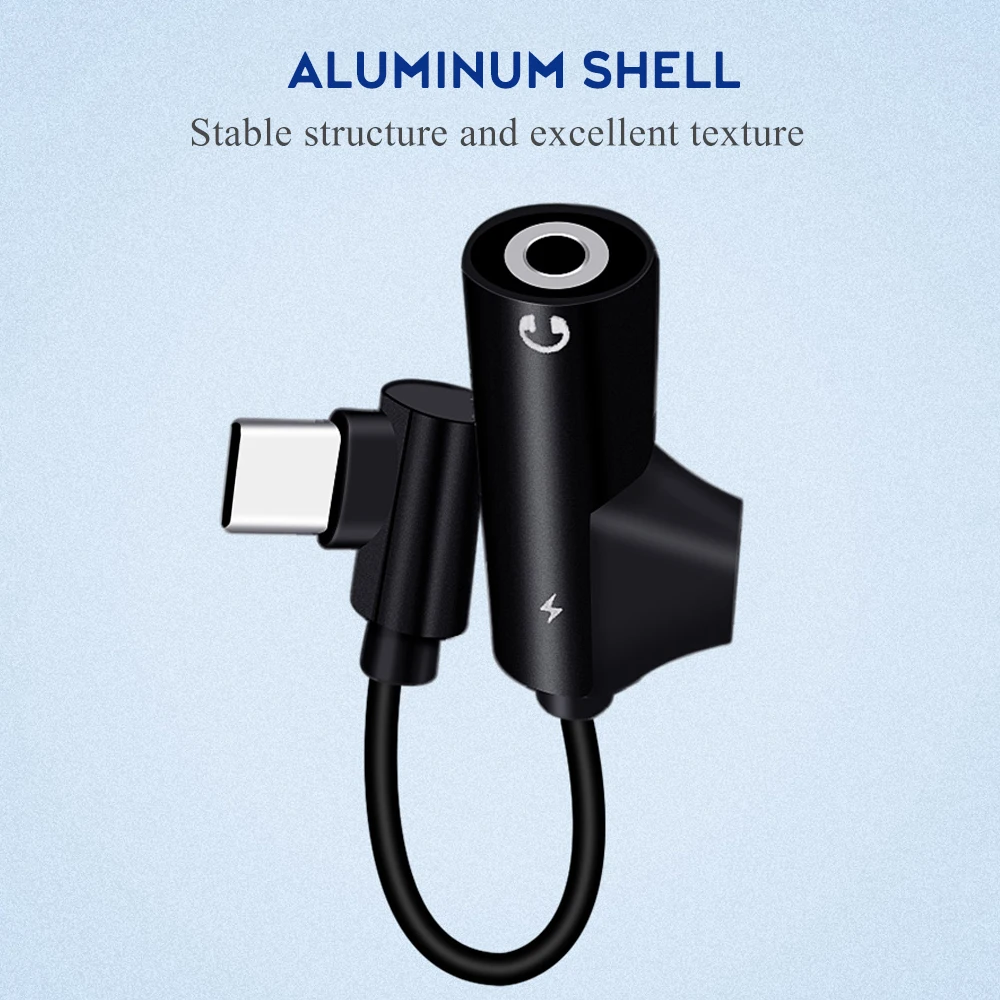 2 в 1 адаптер типа C для наушников 3,5 мм+ зарядка поддерживает аудио и ...