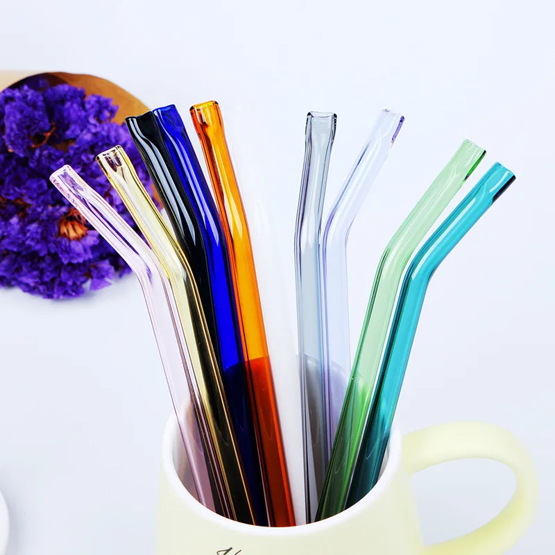 10 Color Special Fine Curved Glass Pipet Flat Mouth Glass Health Baby ...