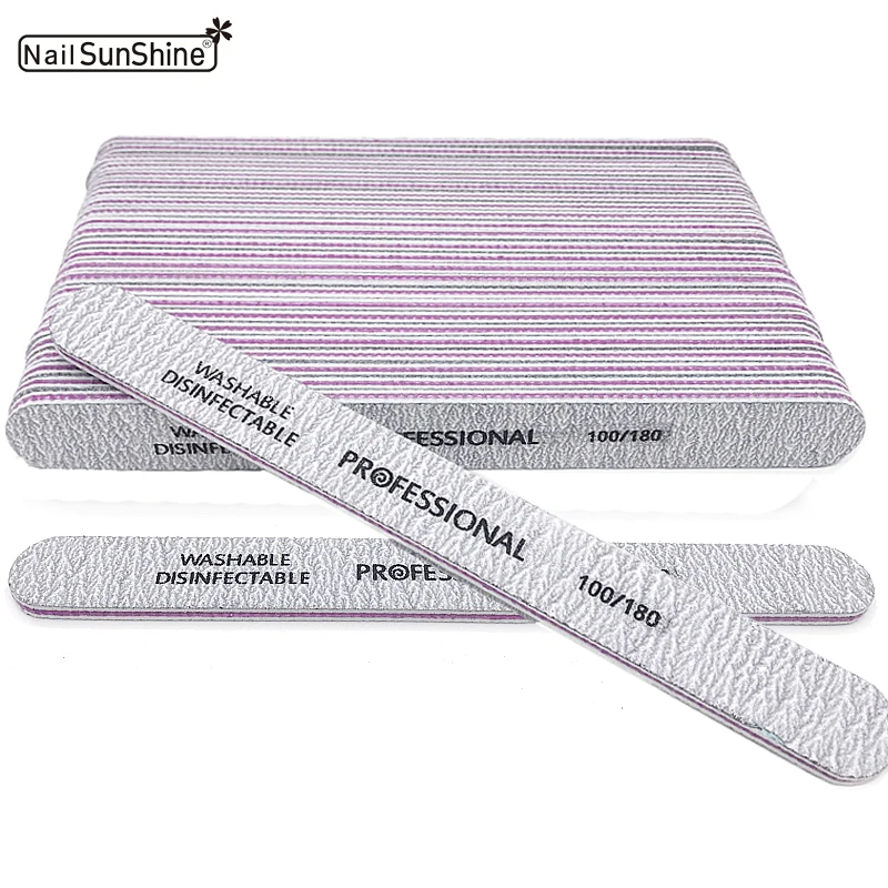 50 Pcs/lot Nail File 100/180 Professional Manicure Buffer Pedicure ...