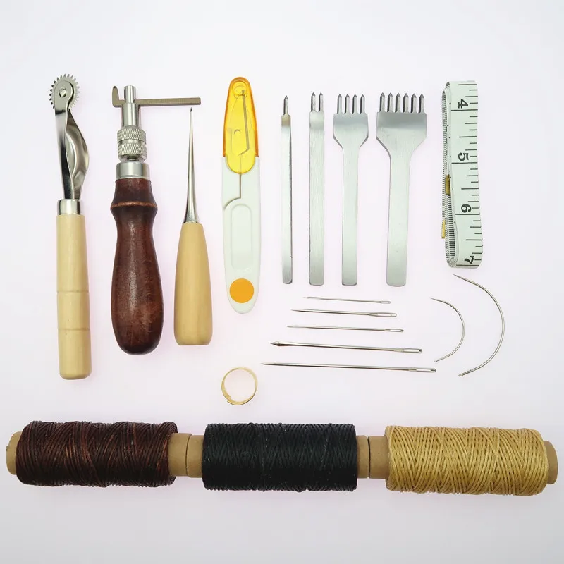 Professional Leather Craft Hand Tools Kit Handmade Leather Tools Kit ...