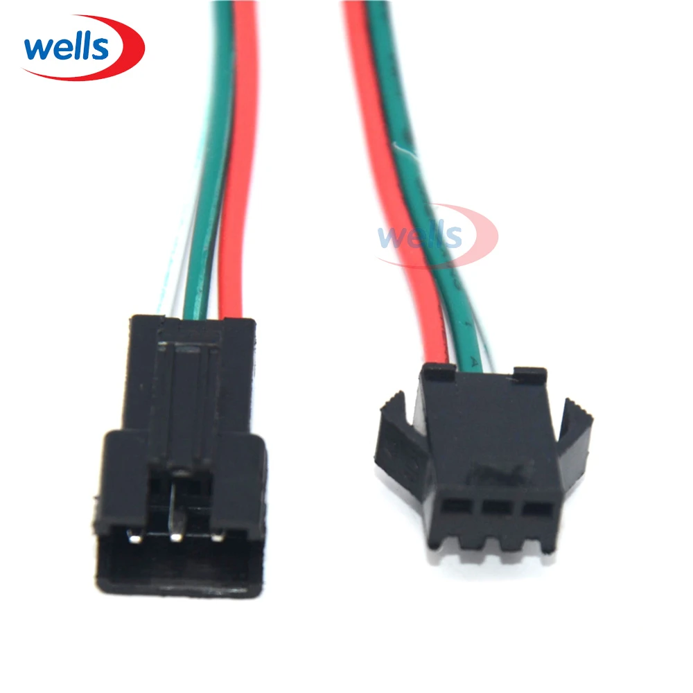 5 Pair 3pin Jst Connectors, 3 Pin Female Male Connector For Ws2812b Ws2811 Ws2812 Led Strip ...