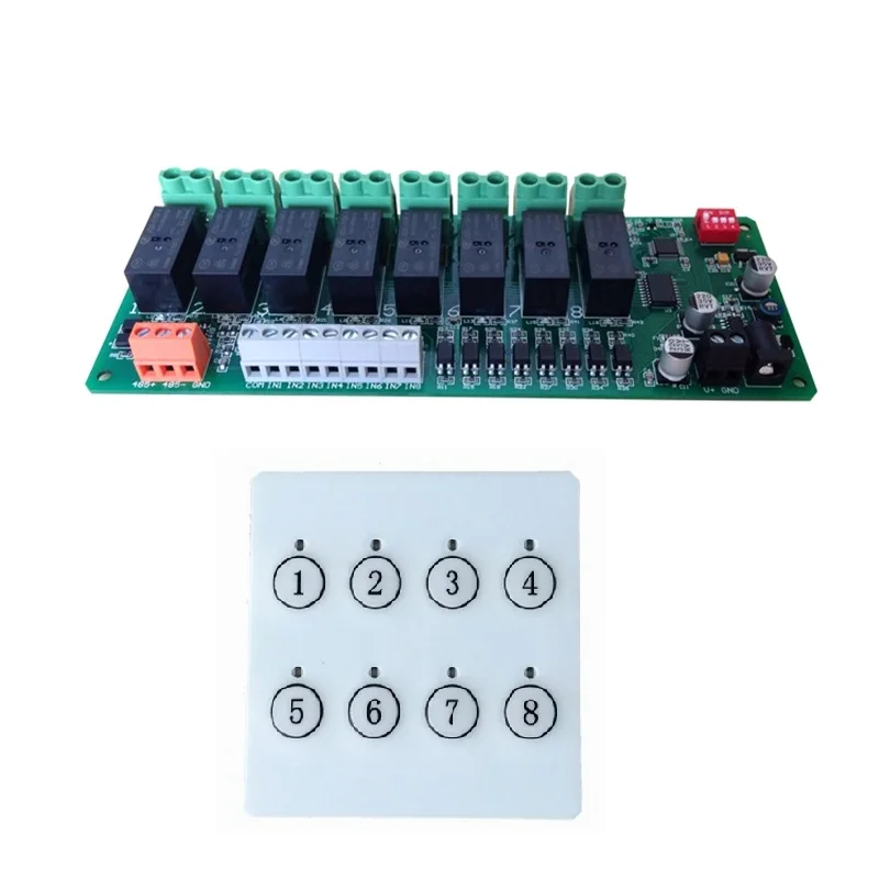 8 Channel IO 8in 8out RS485 Relay Module with RS485 Control Keypad 16A ...