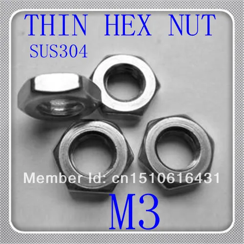 1000pcs High Quality Stainless Steel DIN439 M3 Hex Thin Nuts|thin nut|thin hex nutnut nut ...