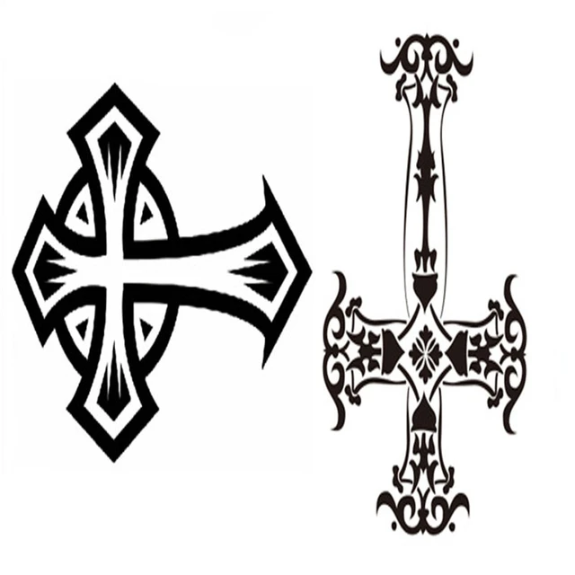 Cross Tattoo On Back Ankle