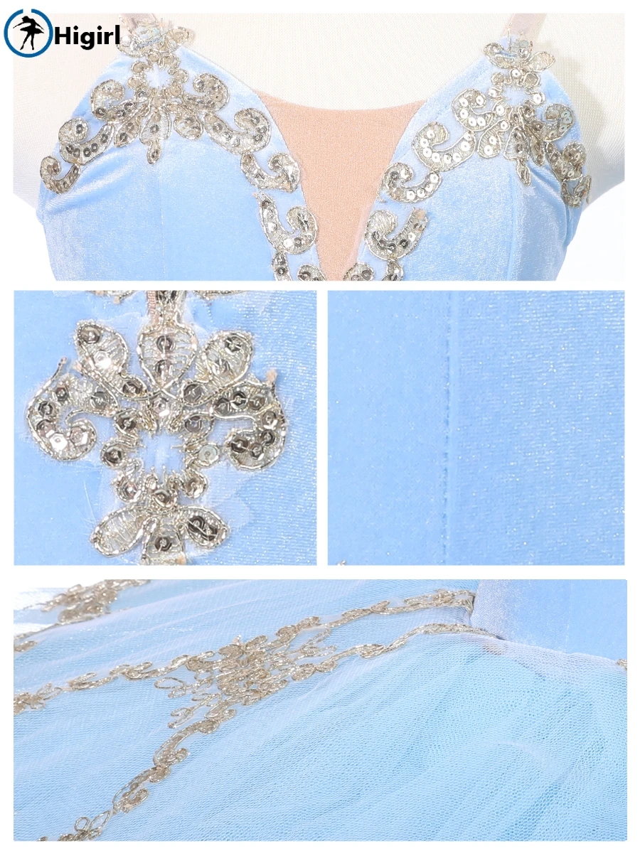 Blue Bird Pre Professional 7layer Tulles Ballet Tutu Childs Velvet ...