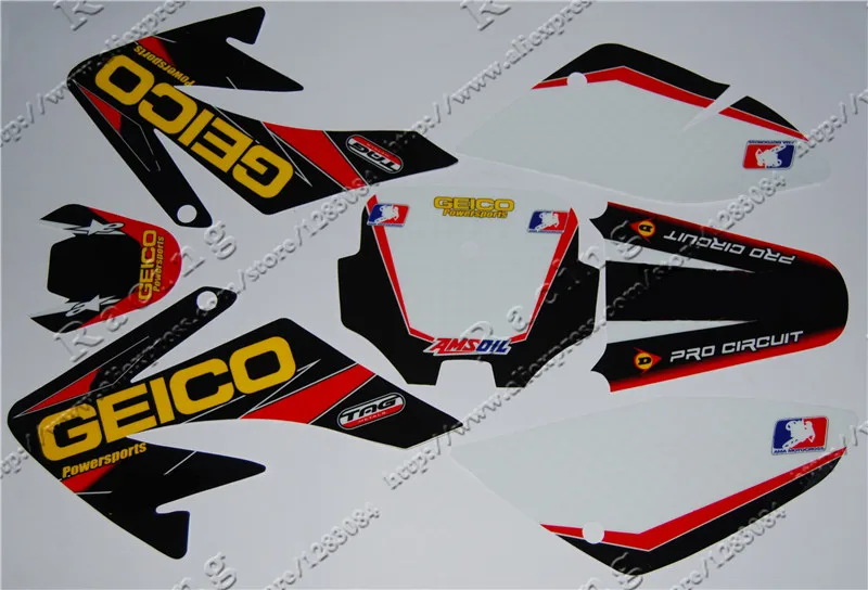 CRF 70 GEICO GRAPHICS KIT CRF70 DECO DECALS STICKERS DIRT PIT BIKE ...