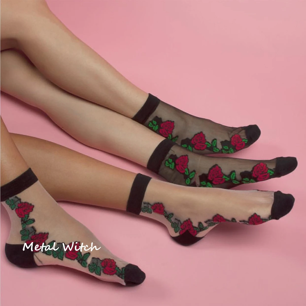 Women UNIF Rose Socks Silk Socks ( buy 2 pairs once get free small ...