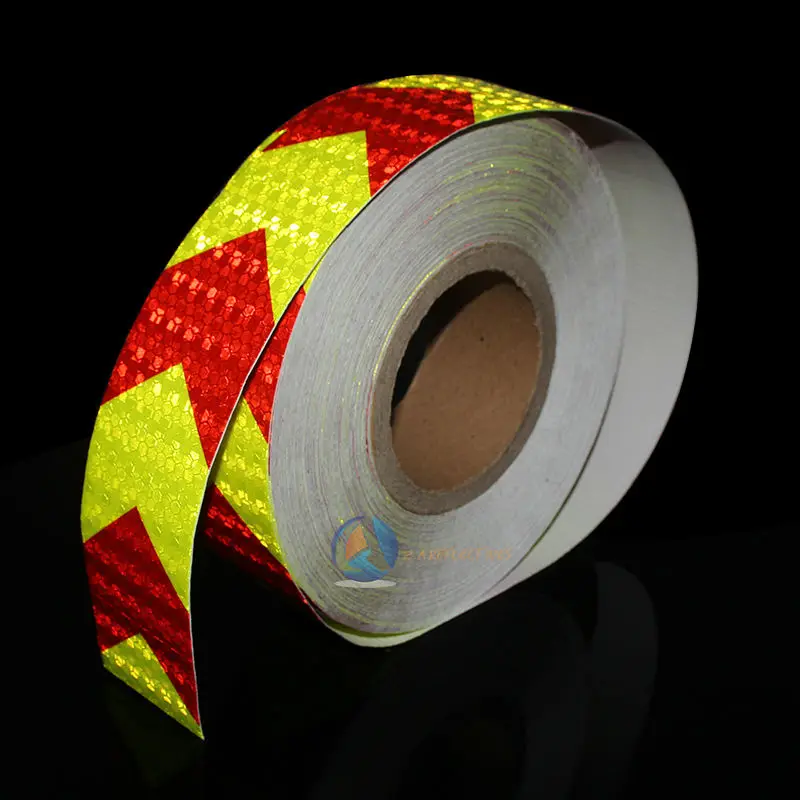 2-x10yd-Wholesale-fluorescent-Lime-red-arrow-safety-warning-tape ...