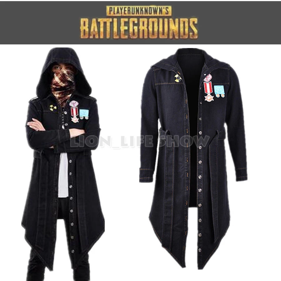 PUBG Playerunknown's Battlegrounds Denim Jacket Coat Trench Cosplay ...