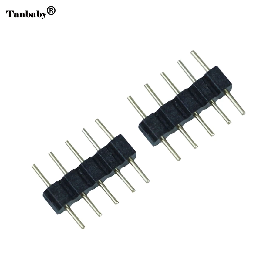 Tanbaby 200pcs/lot, 5pin RGB connector, 5 pin needle, male type double ...