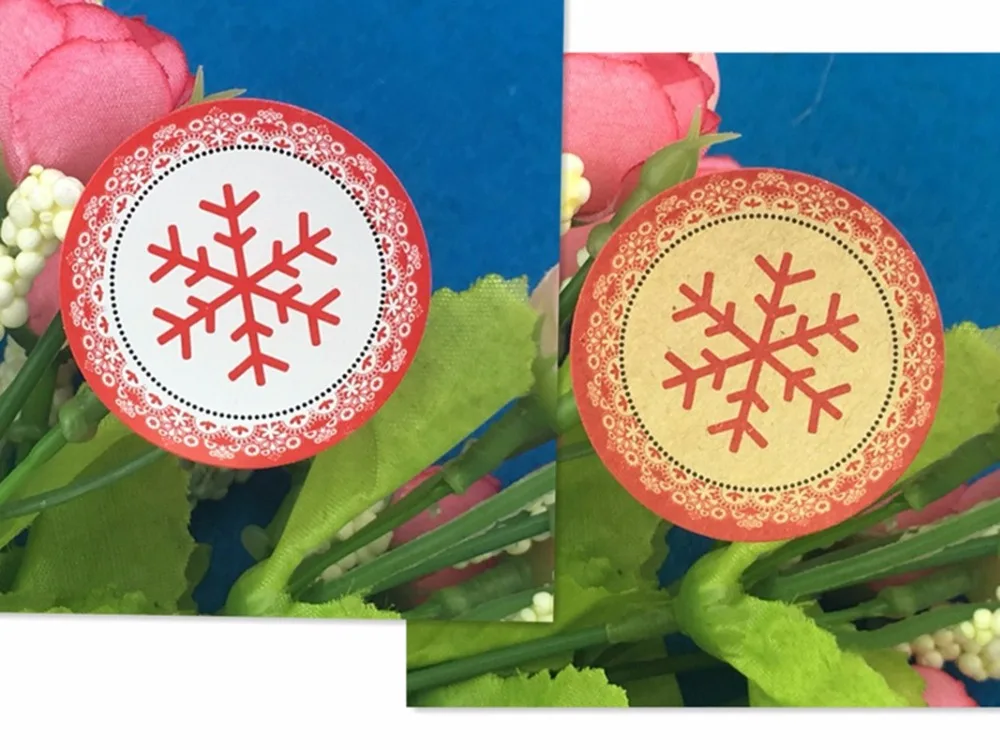 35 Cm 크래프트 스티커 라벨 메리 크리스마스 스노우 스티커 러브 선물박스 셀프 접착 라벨 베이킹 인감 Forcake