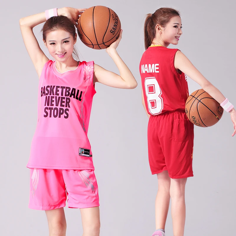 Basketball Jersey & Shorts 2PCS Set Women Female Sportswear Basketball ...