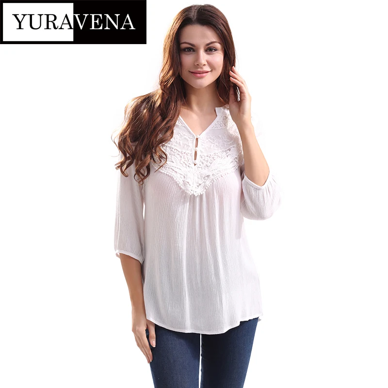 Womens Summer White Lace Blouses Women Lace Top S Feminine Shirts