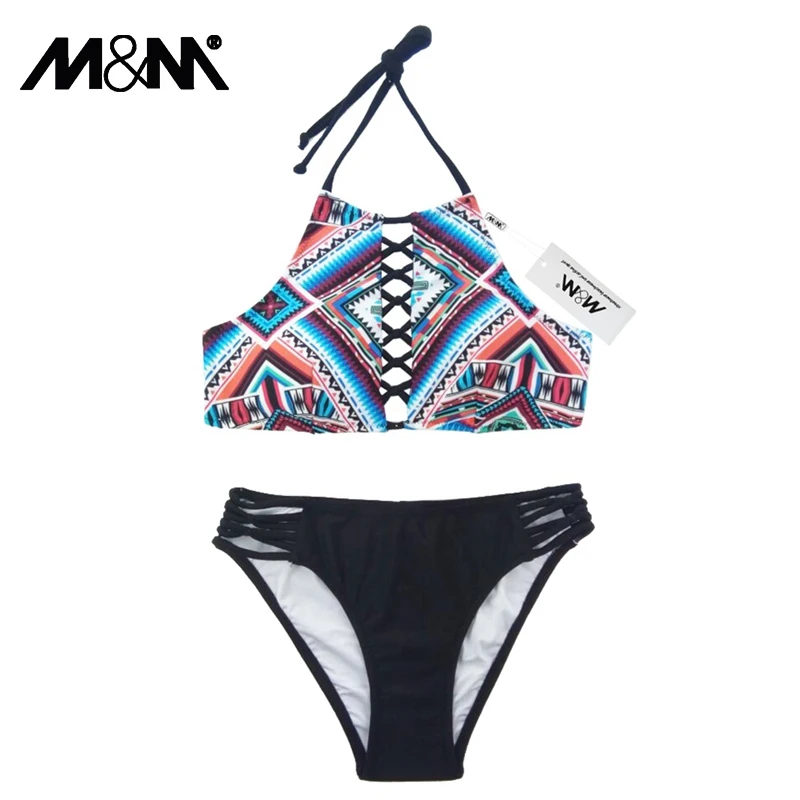 Mandm 2019 Explosion Coco Print Bikinis Set Women Low Waist Triangle