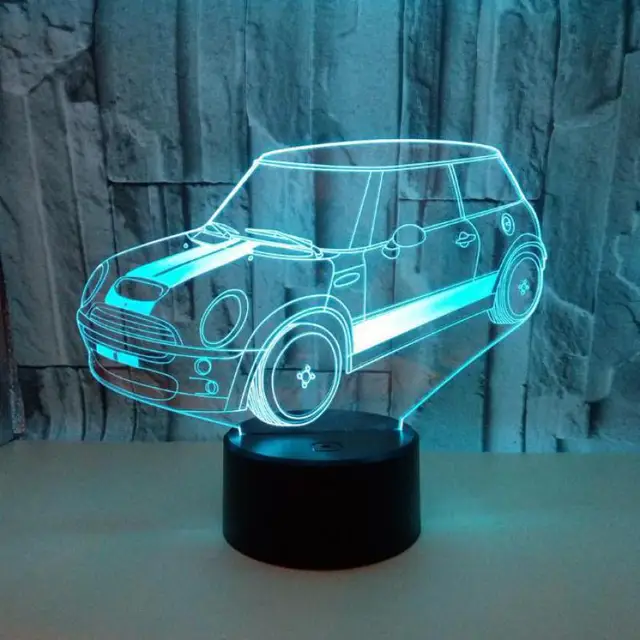 Car 3d Night Table Lamps For Living Room Colorful Color Led 3d Lamp ...