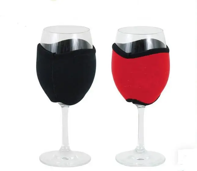 100pcs Dhl Neoprene Red Wine Glass Holder Cooler Champagne Sleeve Summer Festival Party Club