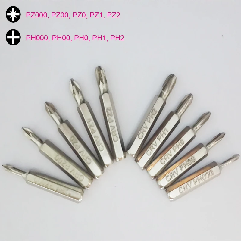 New Cr-v Screwdriver Bit Set Including Pz000, Pz00, Pz0, Pz1, Pz2 ...