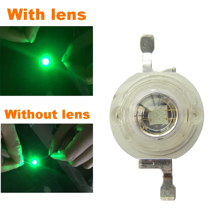 Lote de 5, 10, 20, 50, 100 piezas, alta potencia, 3w, diodos LED verdes, ~ 530nm 520nm, lámpara ...