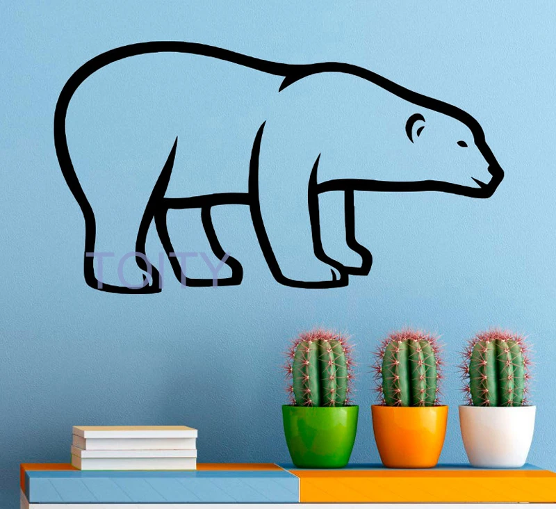 Vinilo adhesivo de oso Polar para pared, calcomanía de Animal salvaje ...