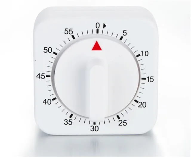 60 Minutes Kitchen Timer Count Down Alarm Reminder White Square