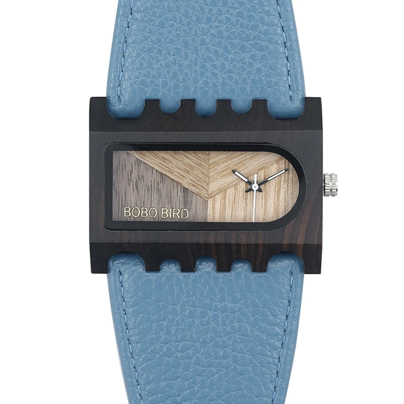 Bobo Bird Fishbone Watches Case Wide Strap Wooden Watches Ladies ...