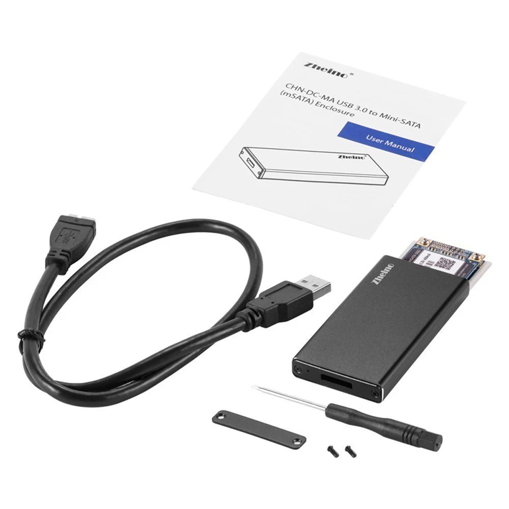 Zheino USB 3.0 mSATA Case Aluminum External SSD Enclosure Case with USB ... Zheino USB 3.0 mSATA Case Aluminum External SSD Enclosure Case with USB ...