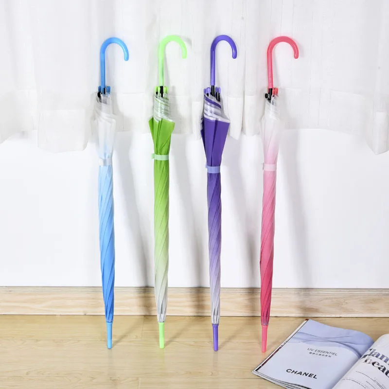 Long handle Umbrella Transparent Rainy Sunny Umbrella Parasol Cute ...
