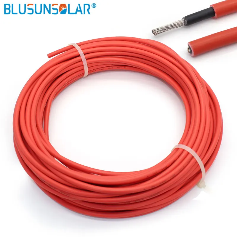 4mm2 (12AWG) 100 Meter/Roll Solar Kabel Rood Of Zwart Pv Kabel Draad Koperen Geleider Xlpe Jas ...