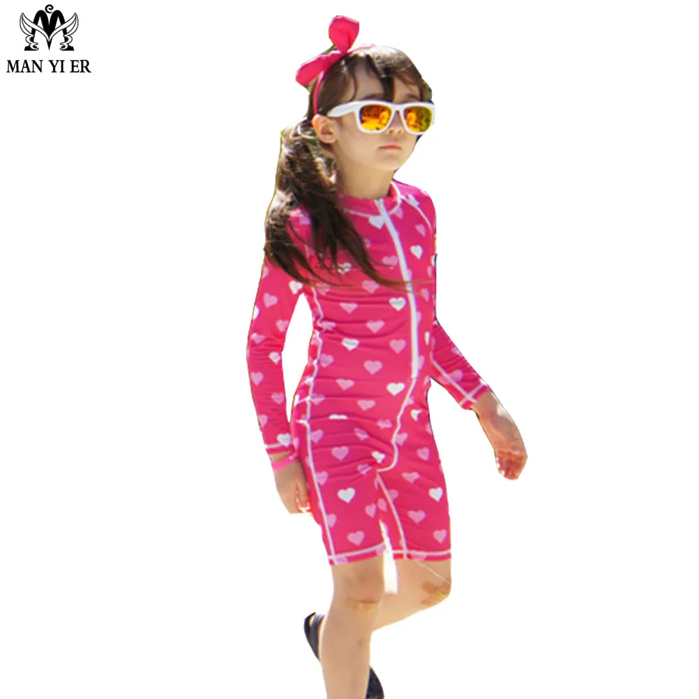 Aliexpress.com : Buy MANYIER girls and boy bathing suit heart print zip ...