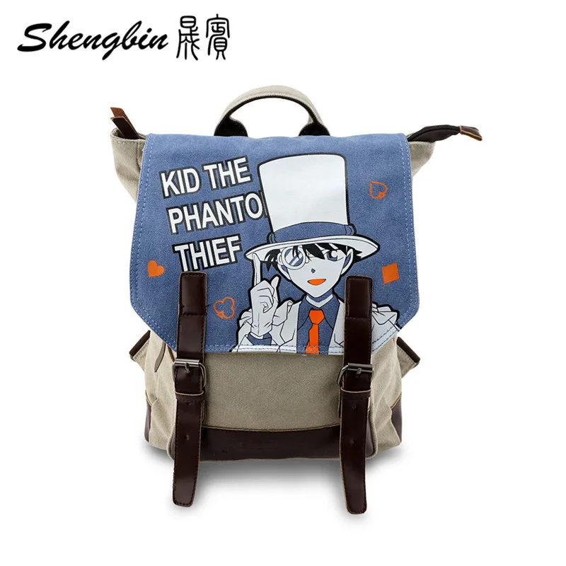 Anime Manga Detective Conan Backpack Canvas Shoulders Bag Children ...
