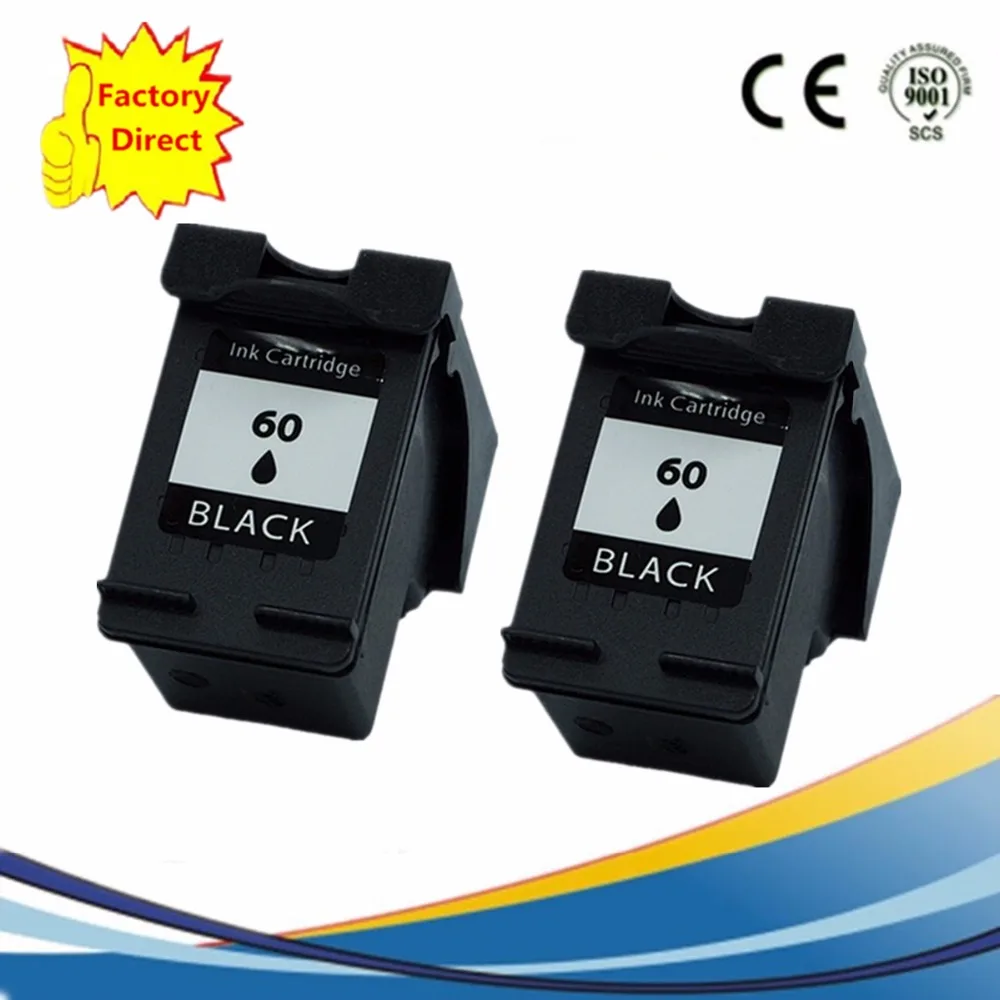 Cartuchos de tinta refabricados para HP60, HP60XL, Deskjet F4293, D2660 ...