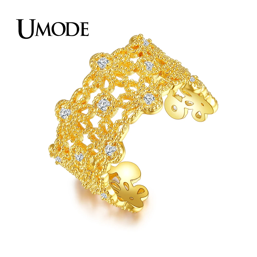 UMODE Anillo De cóctel De flores para mujer, joyería De Color dorado ...