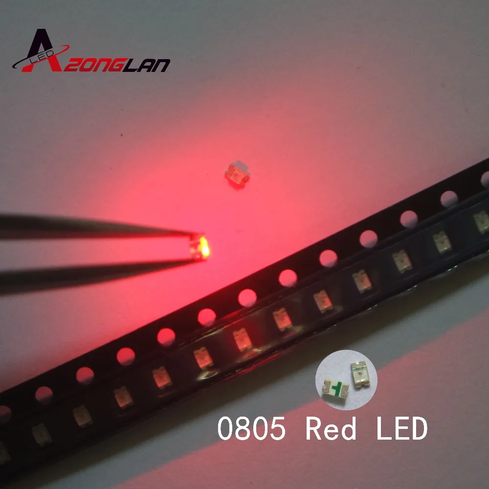 1000 LEDs SMD 0805 diodos rojos SMD LED 0805 SMD diodo 2,0*1,2*0,8mm 0805 smd led diodo emisor ...