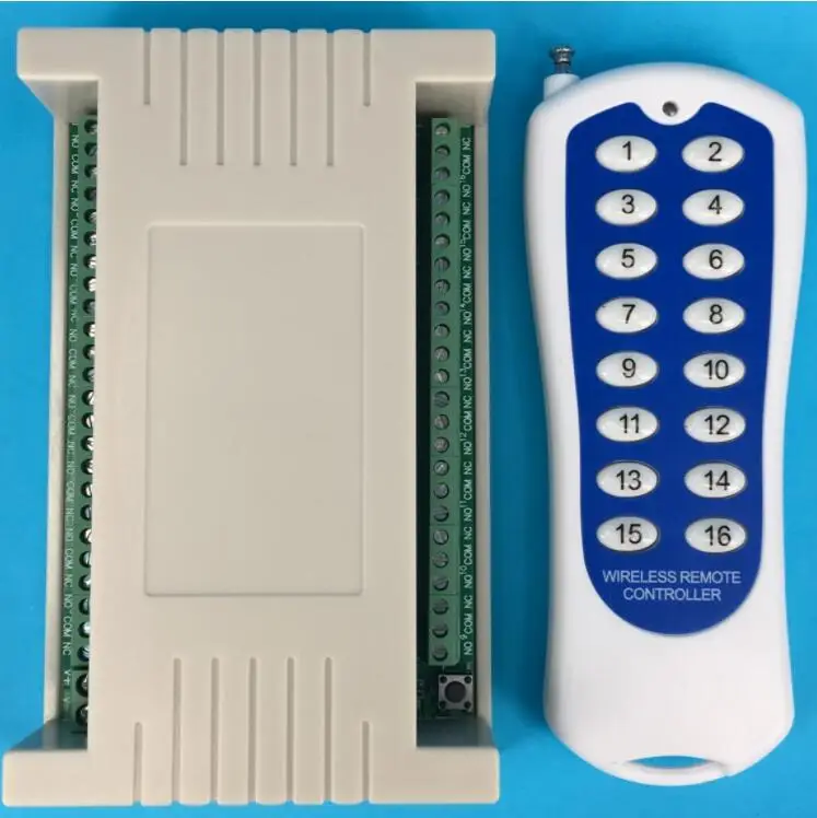 Dc 12v 16 Channel Rf Wireless Remote Control System 1 Receiver +1 ...