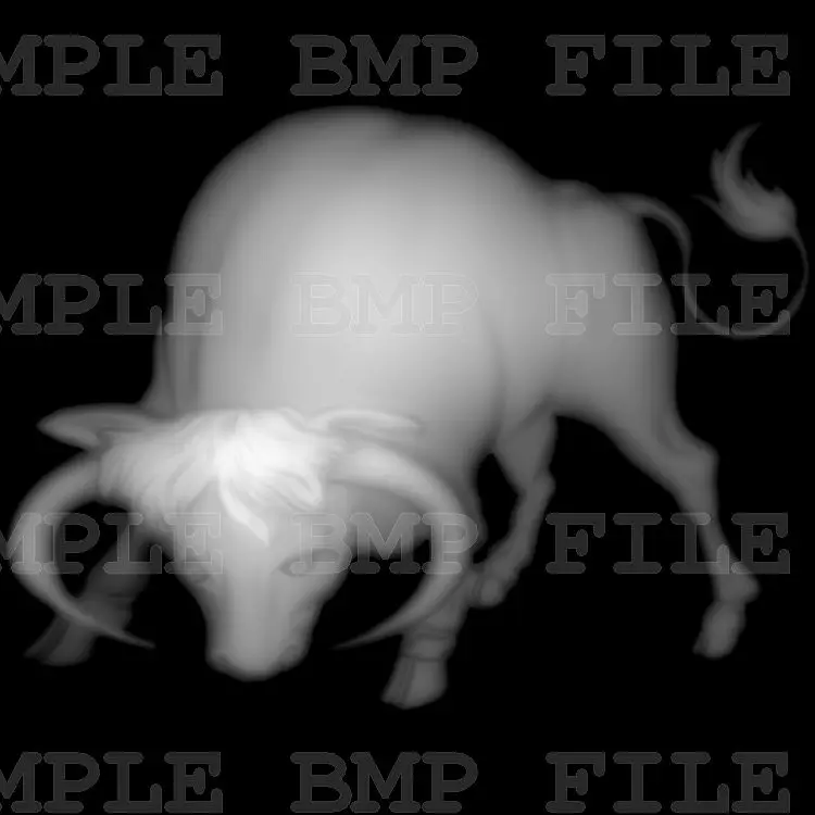Artcam bull 3d model for cnc in BMP file format Picture STL_1475_bmp|3d ...