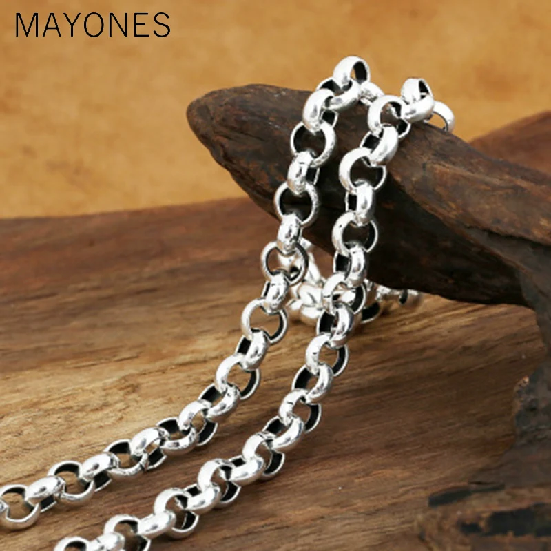 8mm-925-Sterling-Silver-chain-men-necklace-men-jewelry-100-Pure-Silver ...