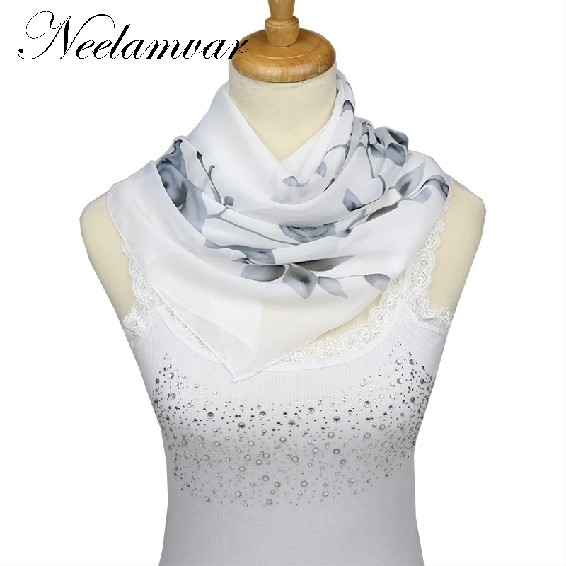 2018 spring Winter American Europe head scarf women's polyester chiffon ...