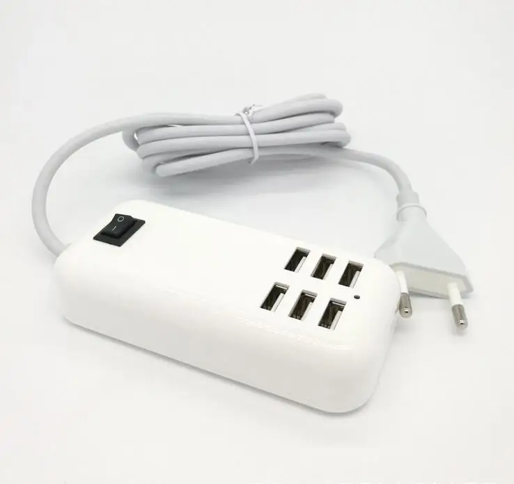 6 Port Usb Hub Socket Power Strip Wall Charger Plug Ac Power Adapter Eu ...