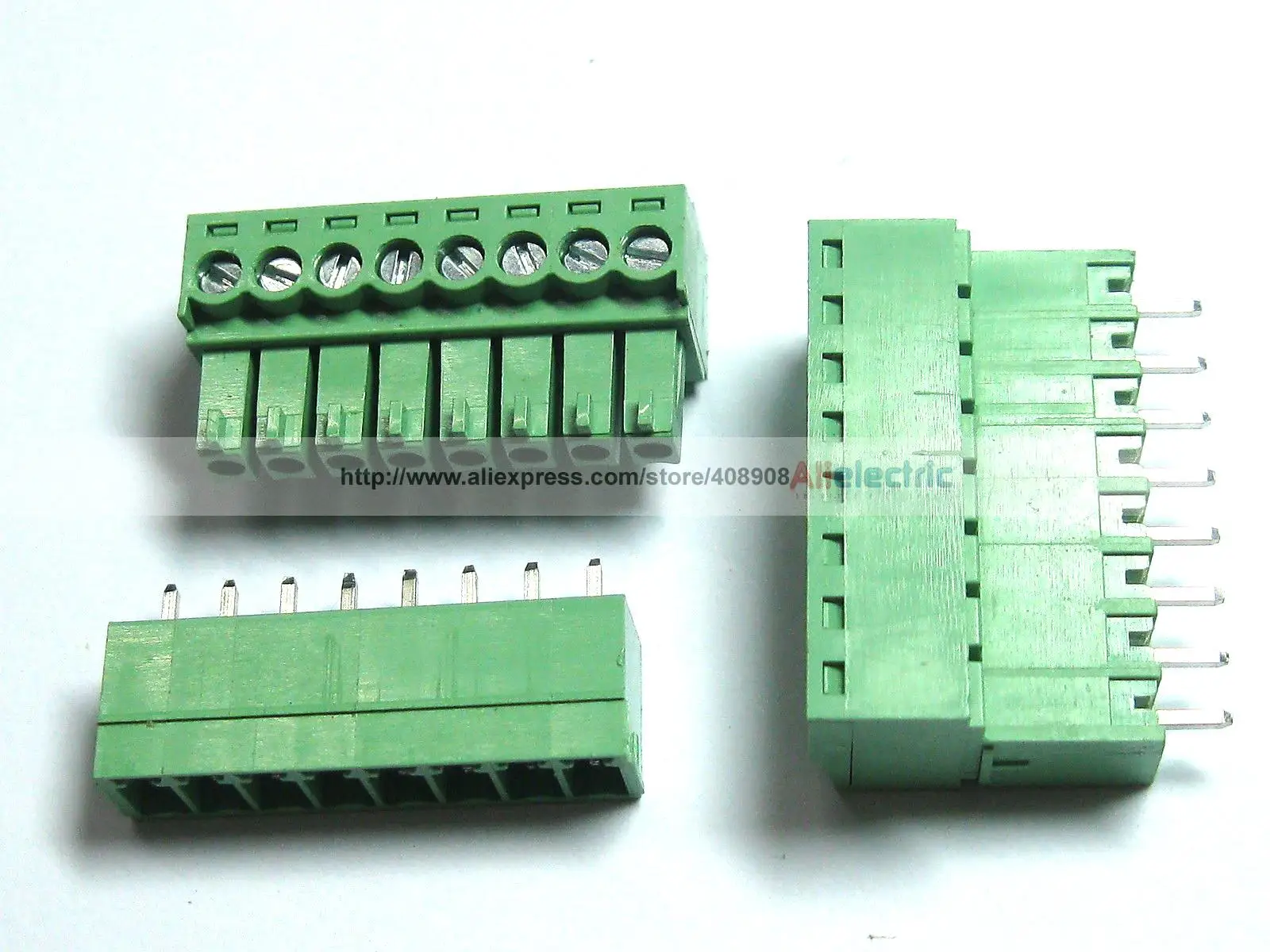 12-Pcs-Screw-Terminal-Block-Connector-3-5mm-8-Pin-Way-Green-Pluggable ...