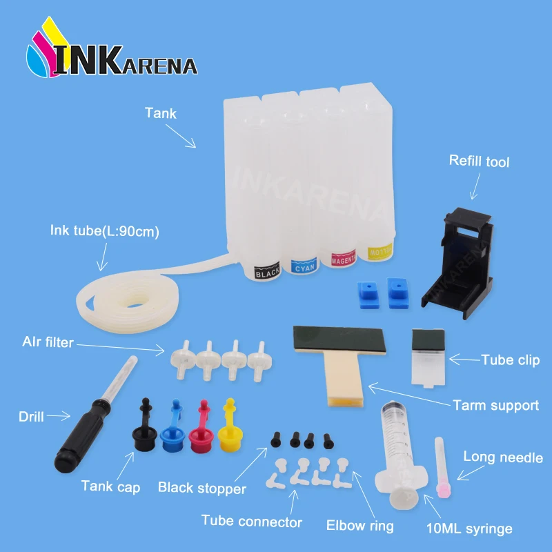 Ciss Ink System Tank Kit For HP 21 22 XL Ink Cartridges DeskJet 3910 ...