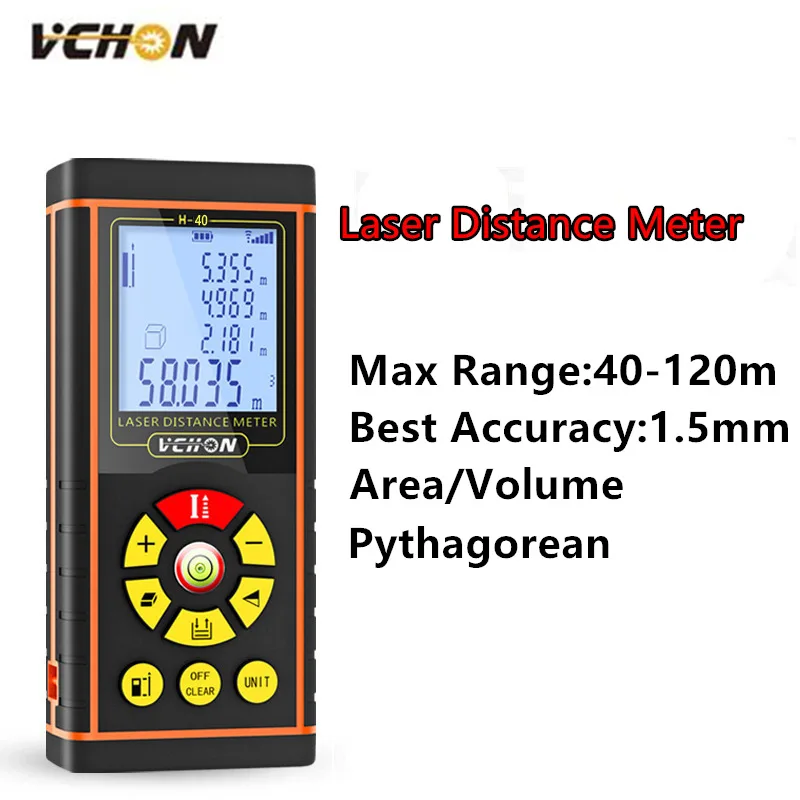 Laser Distance Meter Electronic Vchon 40m Laser Rangefinder Range ...