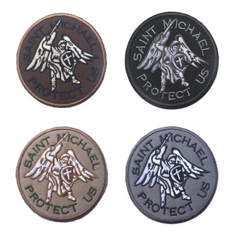 3pcs/lot 3D Embroidery patches Loop And Hook Guardian angel St. Michael ...