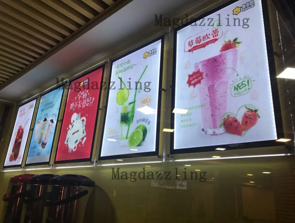 50x70cm slim acrylic frame led menu board restaurant wall mounted menu ...