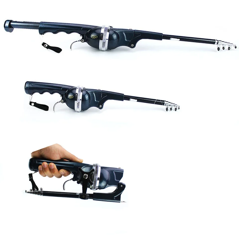 134CM-Telescopic-Mini-Fishing-Rod-Folding-Pole-Fiberglass-Reel-Lure ...