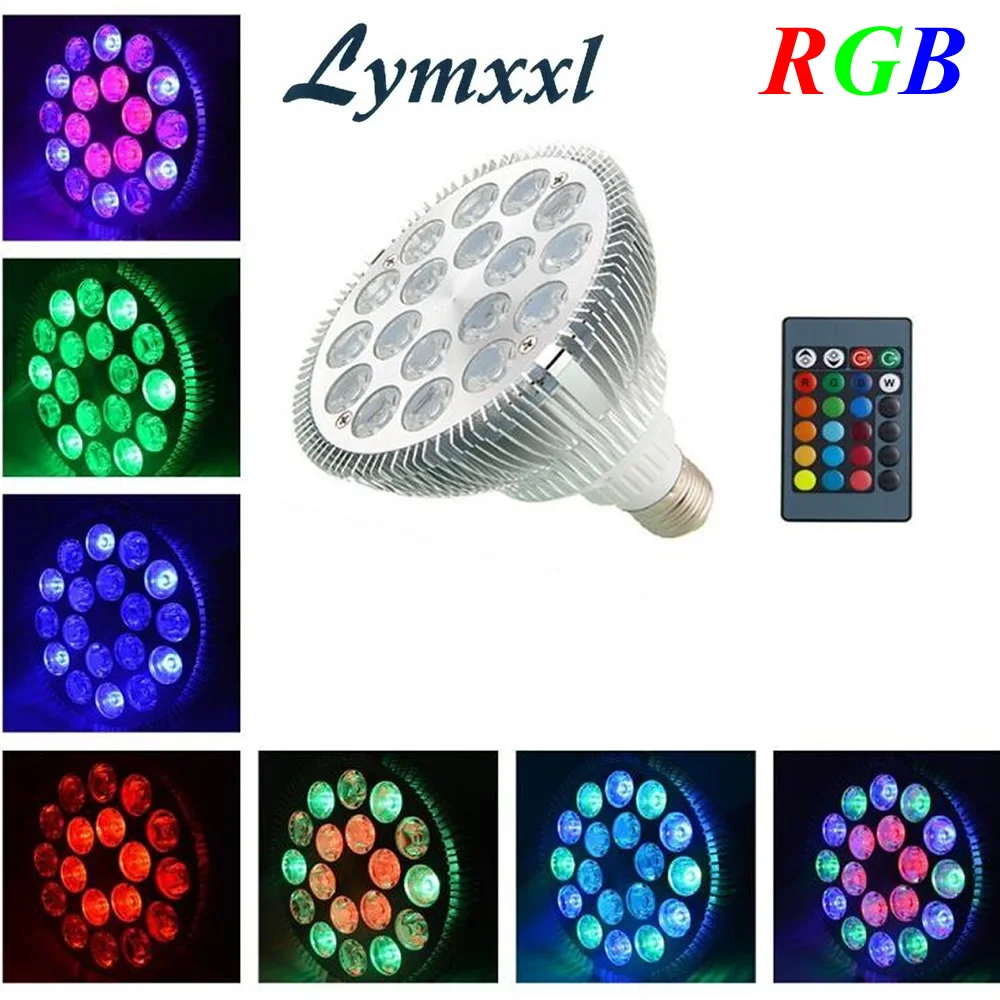 LED Spotlight Bulbs Indoor E26 E27 18W RGB Dimmable Color Changing With ...