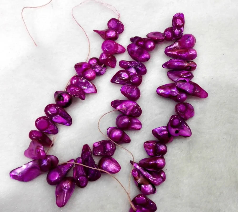 Top-Real-Natural-Freshwater-Pearl-8-16mm-Bright-Purple-Baroque-Pearl ...