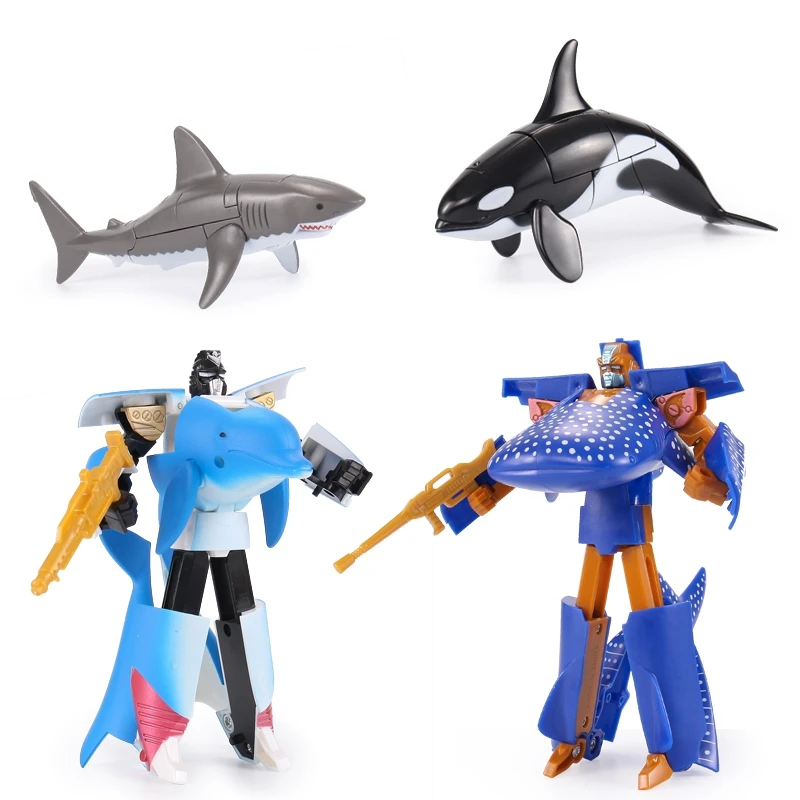 Transformation Sea Life Robot Toys Killer Whale Dolphin Great White ...