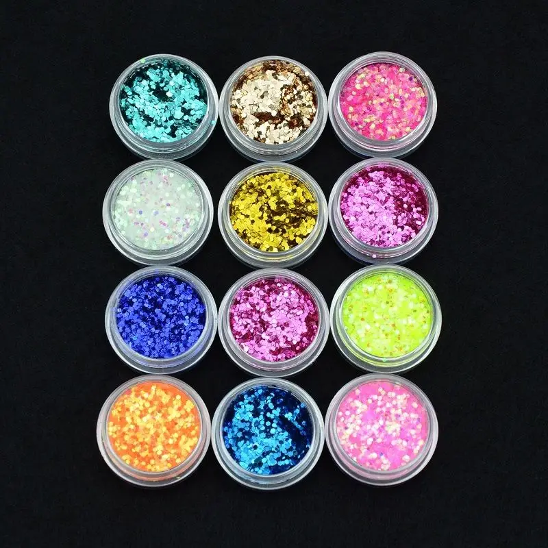 Beau Gel 6pieces/lot Acrylic Powder Glitter Random Color Laser Polymer ...
